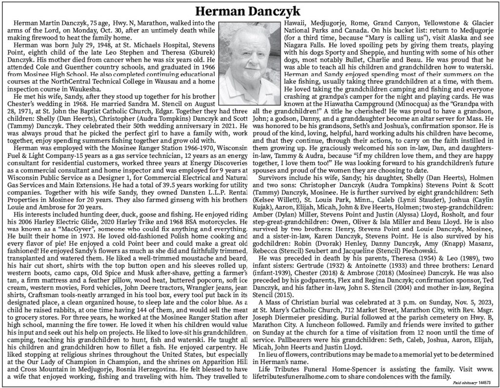 Herman Danczyk - Central Wisconsin News